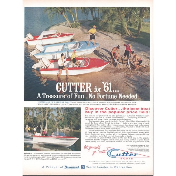 Cutter Boats | Art | 961 Cutter Boats Treasure Of Fun Vintage Print Ad ...